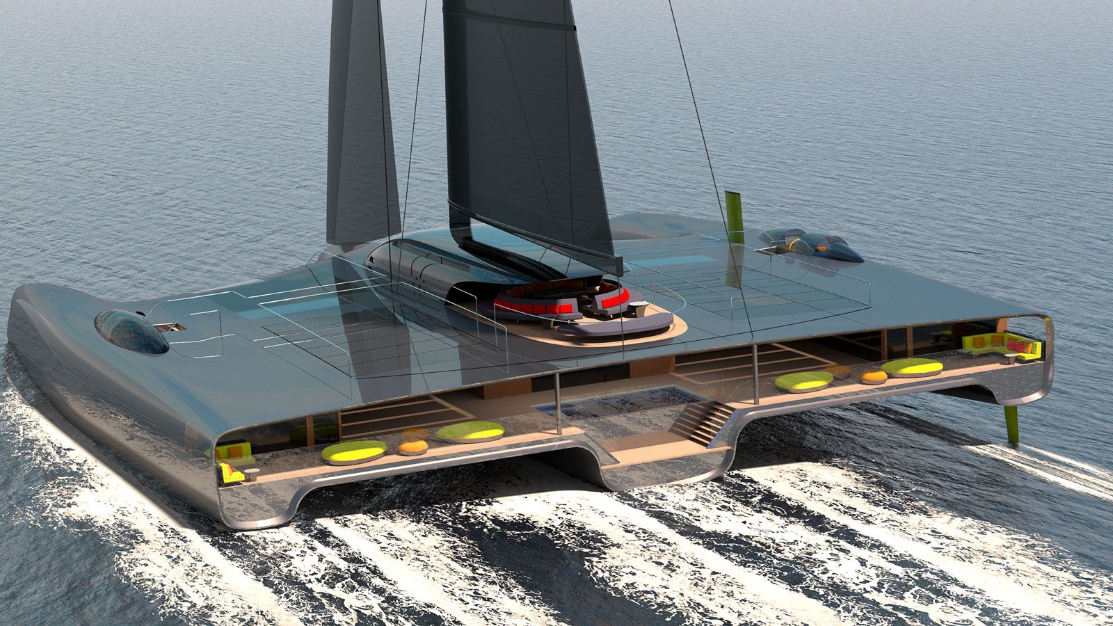 Zero-emission trimaran concept yacht Domus unveiled